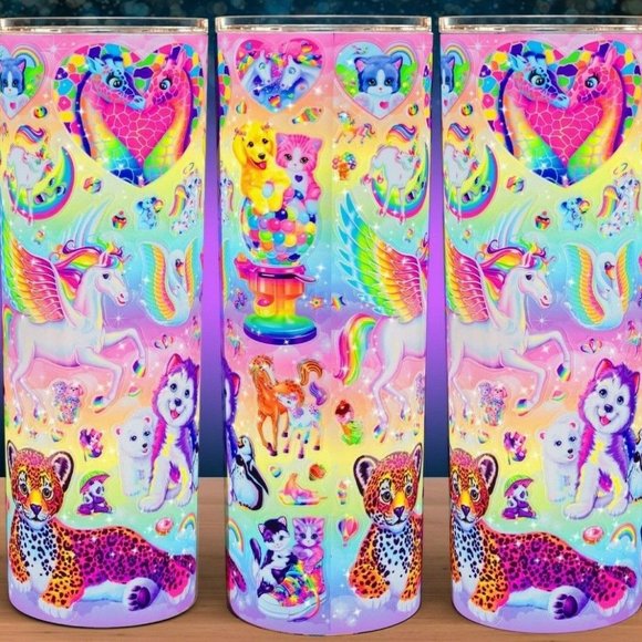Lisa Frank | Dining | Lisa Frank 9s Sticker Style Pink Tumbler 20oz ...